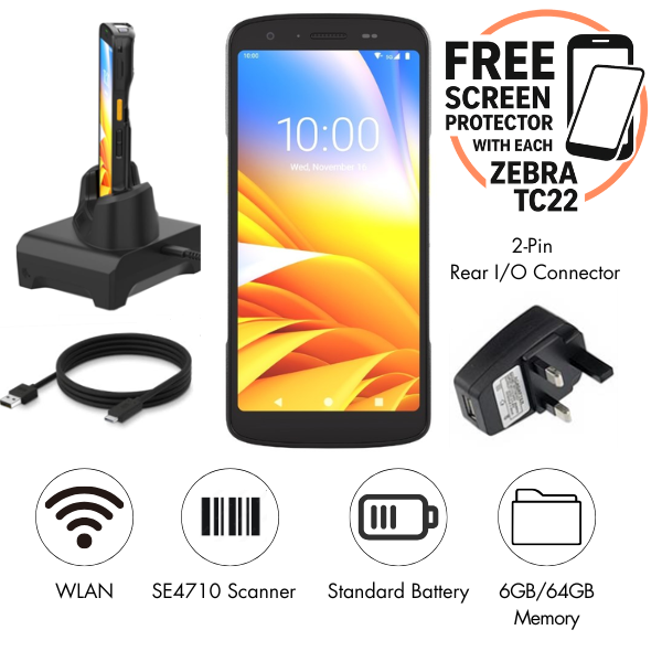 Zebra TC22 mobile computer and cradle bundle | Smart Print and Labelling