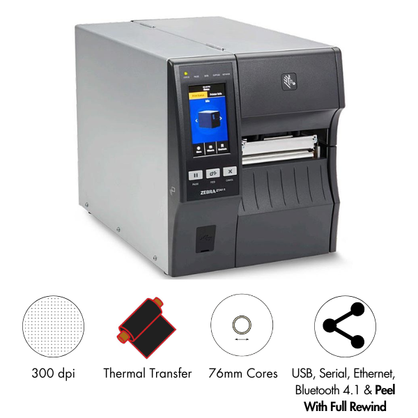 ZT41143-T4E0000Z Zebra ZT411 label printer from Smart Print and Labelling