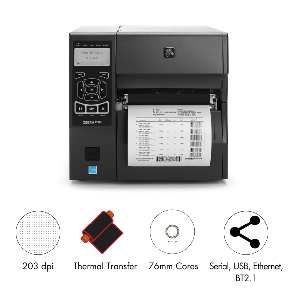 ZT42062-T0E0000Z Zebra ZT420 label printer from Smart Print and Labelling